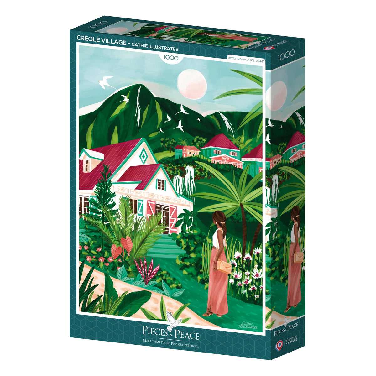 Creole Village 1000 Piece Puzzle by Cathie Illustrates • Pieces & Peace ...