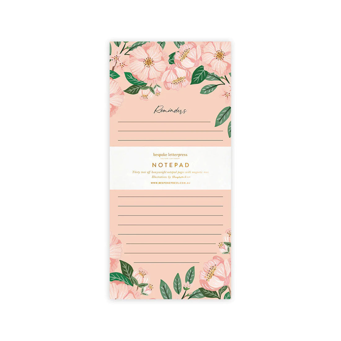 Floral Magnetic Notepad "Reminders" • Puzzle Weekend