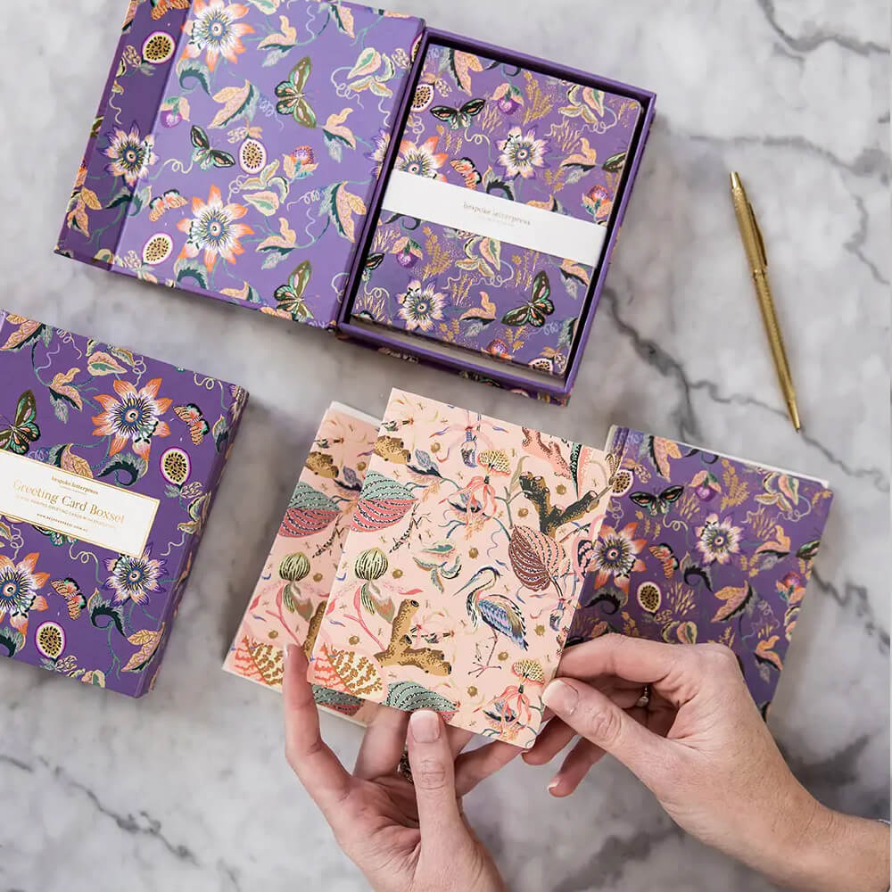 Greeting Card Box Set • Wondergarden Lilac • Puzzle Weekend